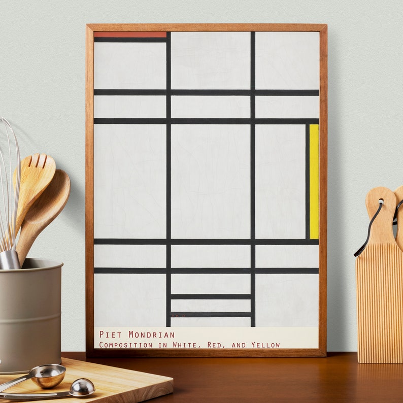 Piet Mondrian Composition in White, Red and Yellow Digital Dowland ...