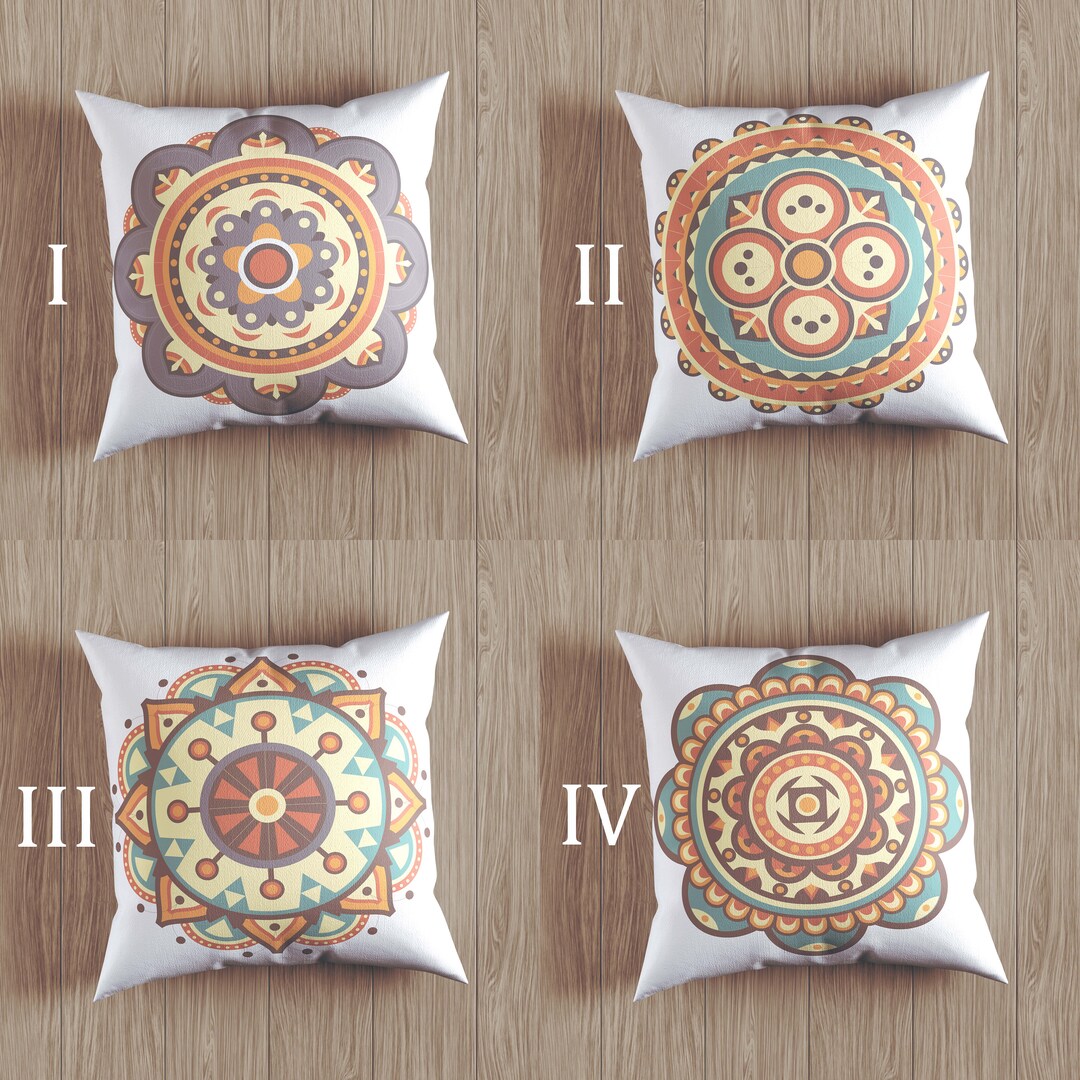 Indian Mandala Pillow Covers Digital Printed, Ethnic Design Modern ...