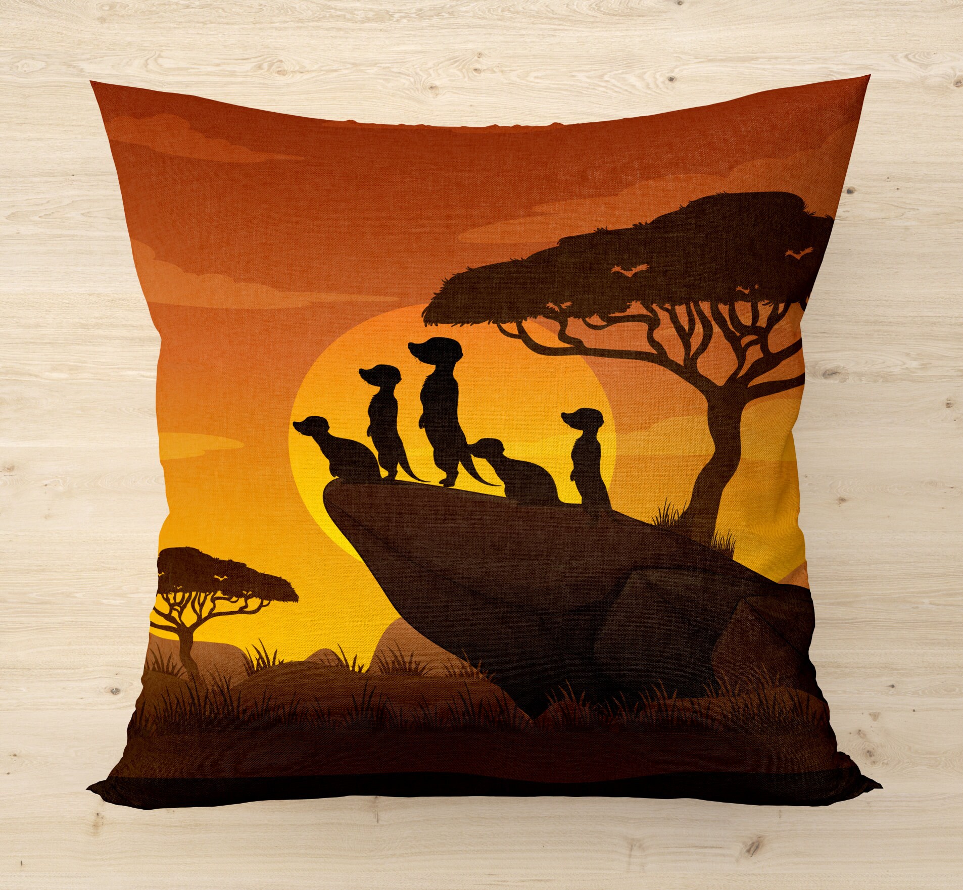 Wildlife Safari: Vector Meerkat, Elephant, Ostrich, and African Buffalo ...