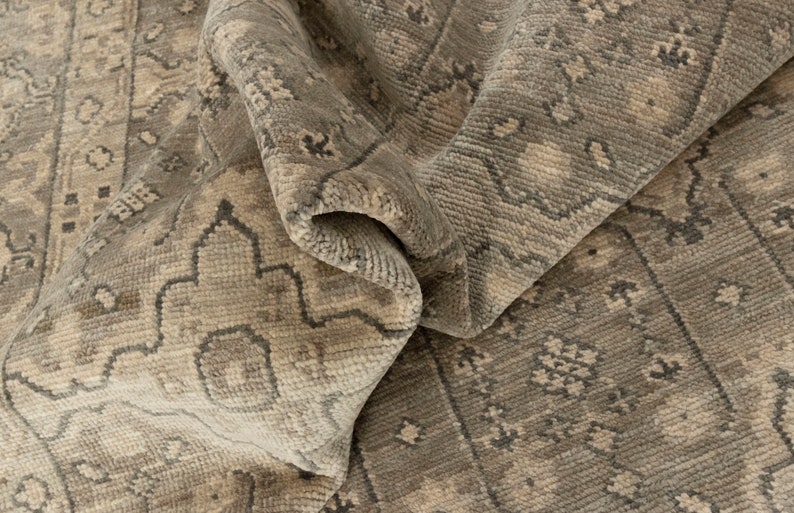 9x12 Traditional Faded Oushak Boho Wool Rugs, Modern Muted Vintage Area ...