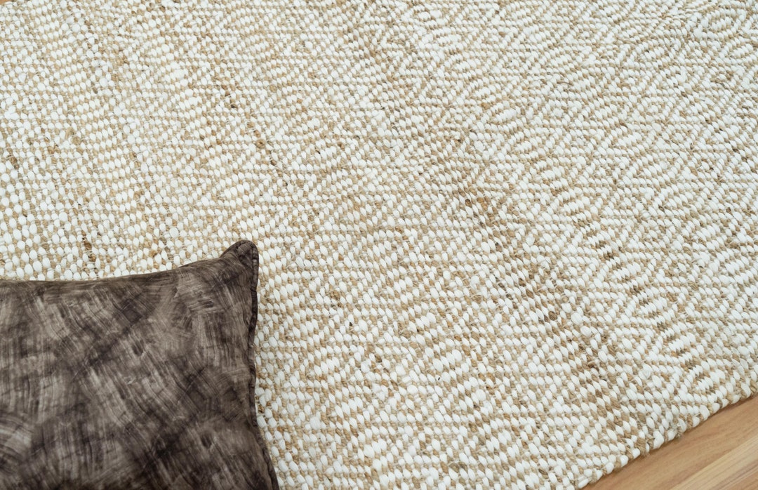 Handwoven Dhurrie Rug Cotton Chindi Diamond Pattern Rugs Custom Jute ...