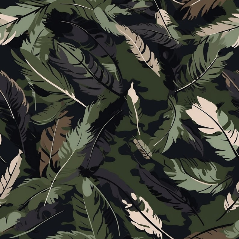Feathers of Fortitude: Army-inspired Seamless Pattern - Etsy