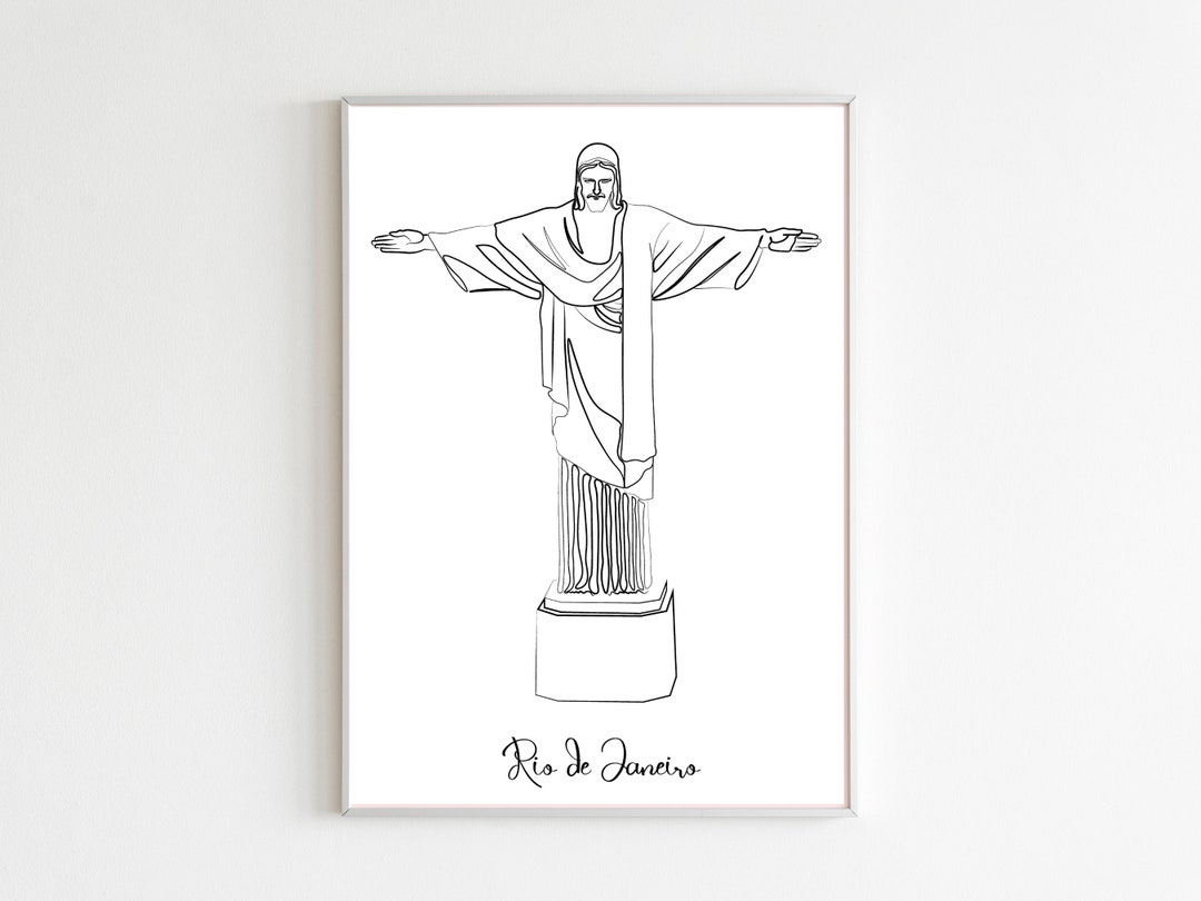 One Line Rio De Janeiro Wall Art Printable, Fine Line Art, Retro Art ...