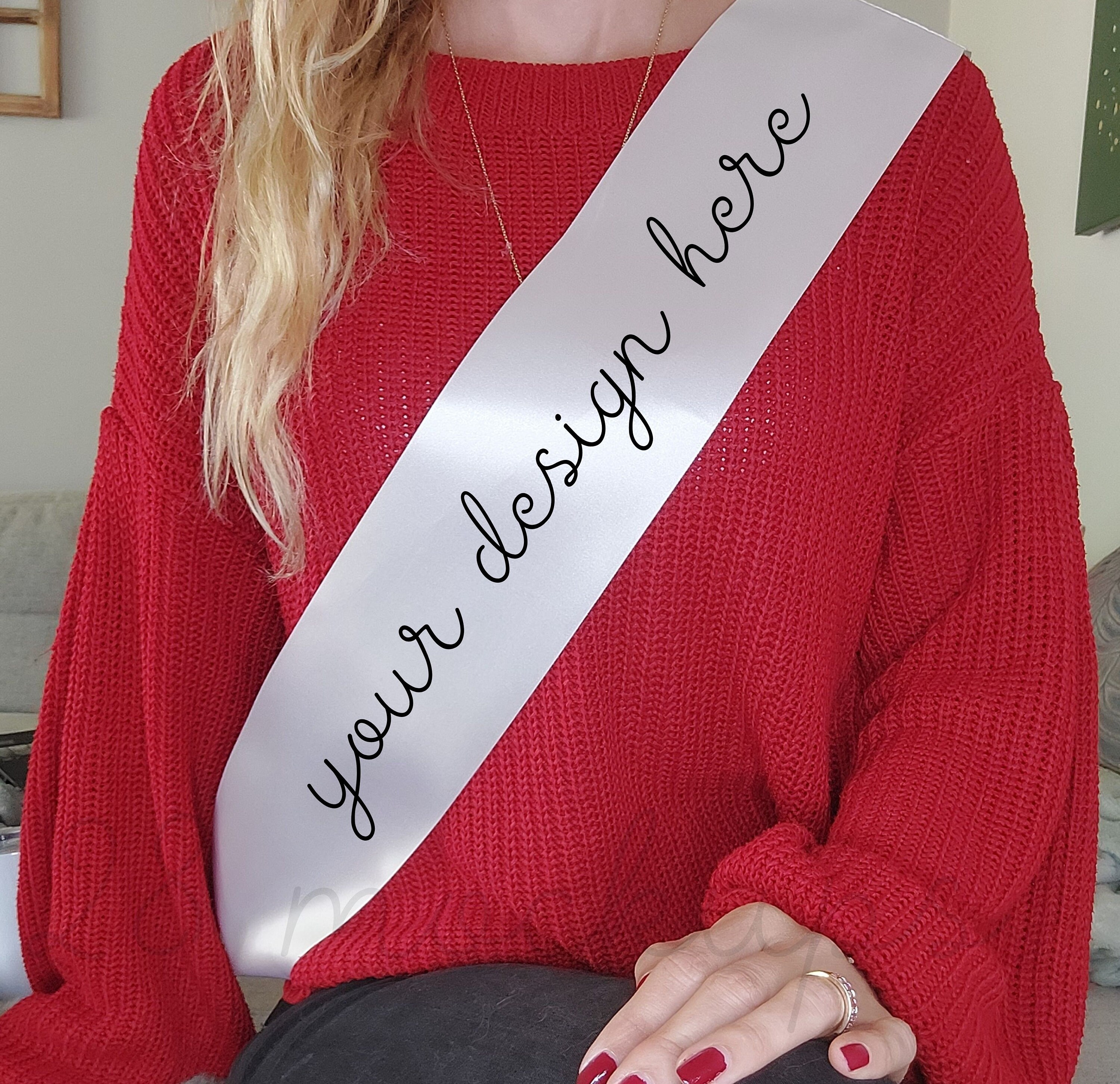 Blank White Party Sash Mockup, Wedding Sash Mockup, Bridal Sash Mockup ...