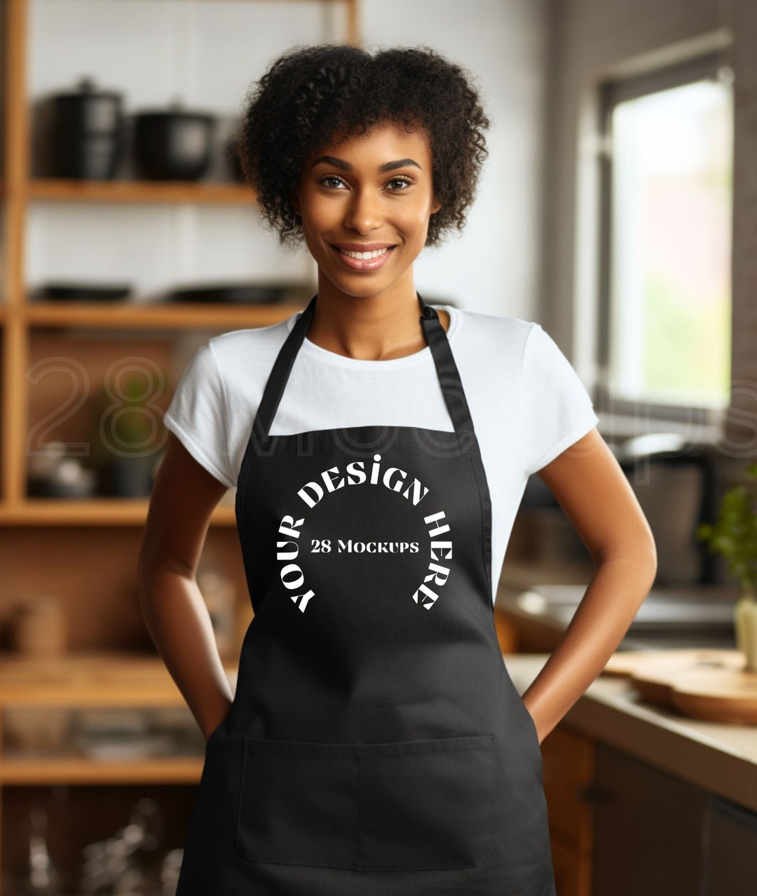 Black Apron Mockup, Kitchen Apron Mockup, Cooking Apron Mockup, Barista ...