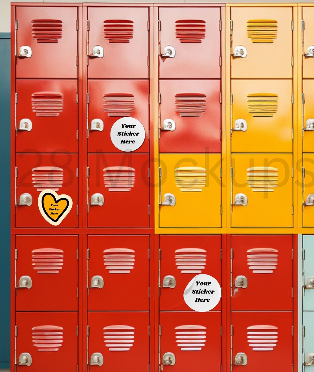 Sticker Mockup, School Locker Sticker Mockup, School Sticker Mockup ...