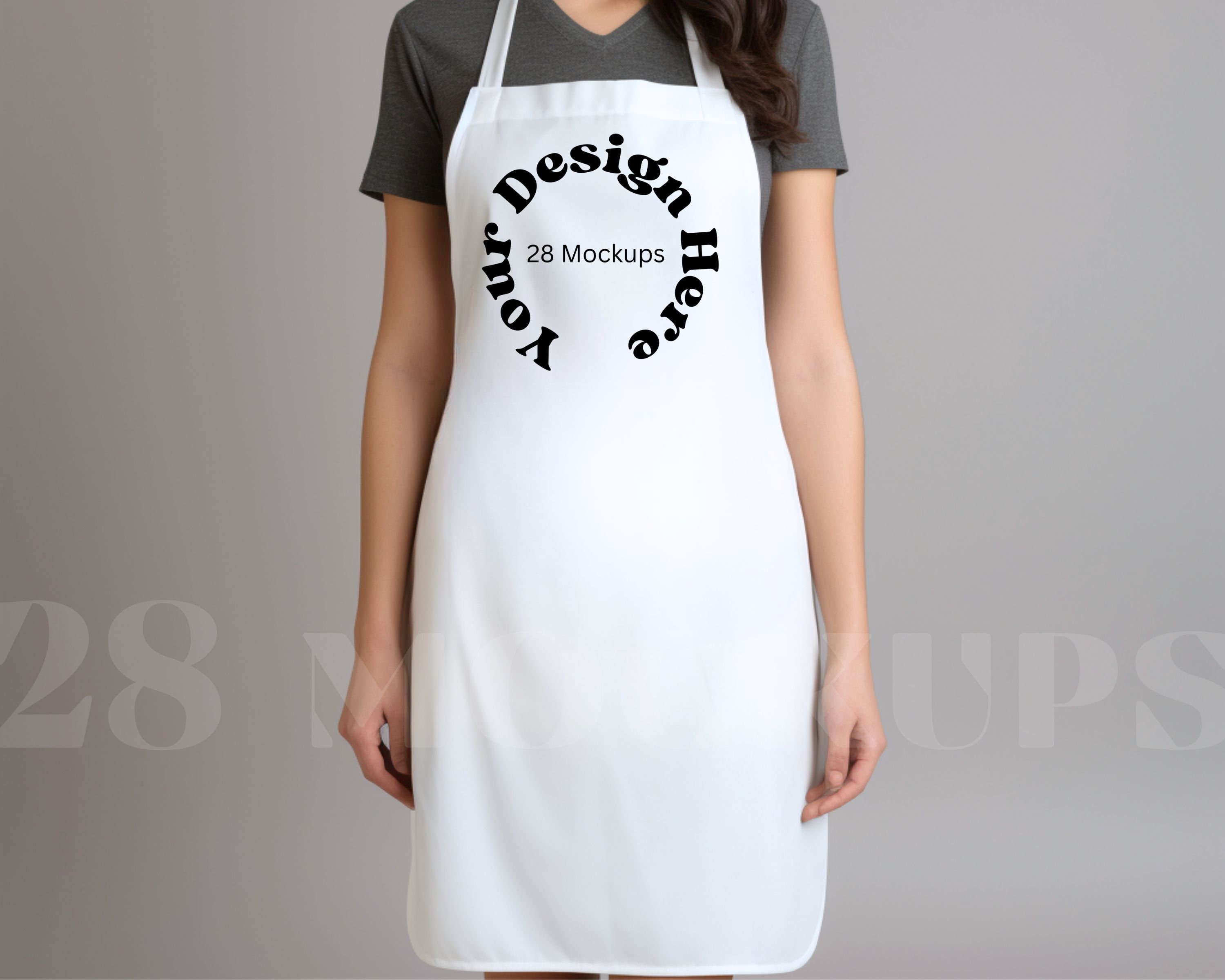 White Apron Mockup, Kitchen Apron Mockup, Cooking Apron Mockup, Barista ...