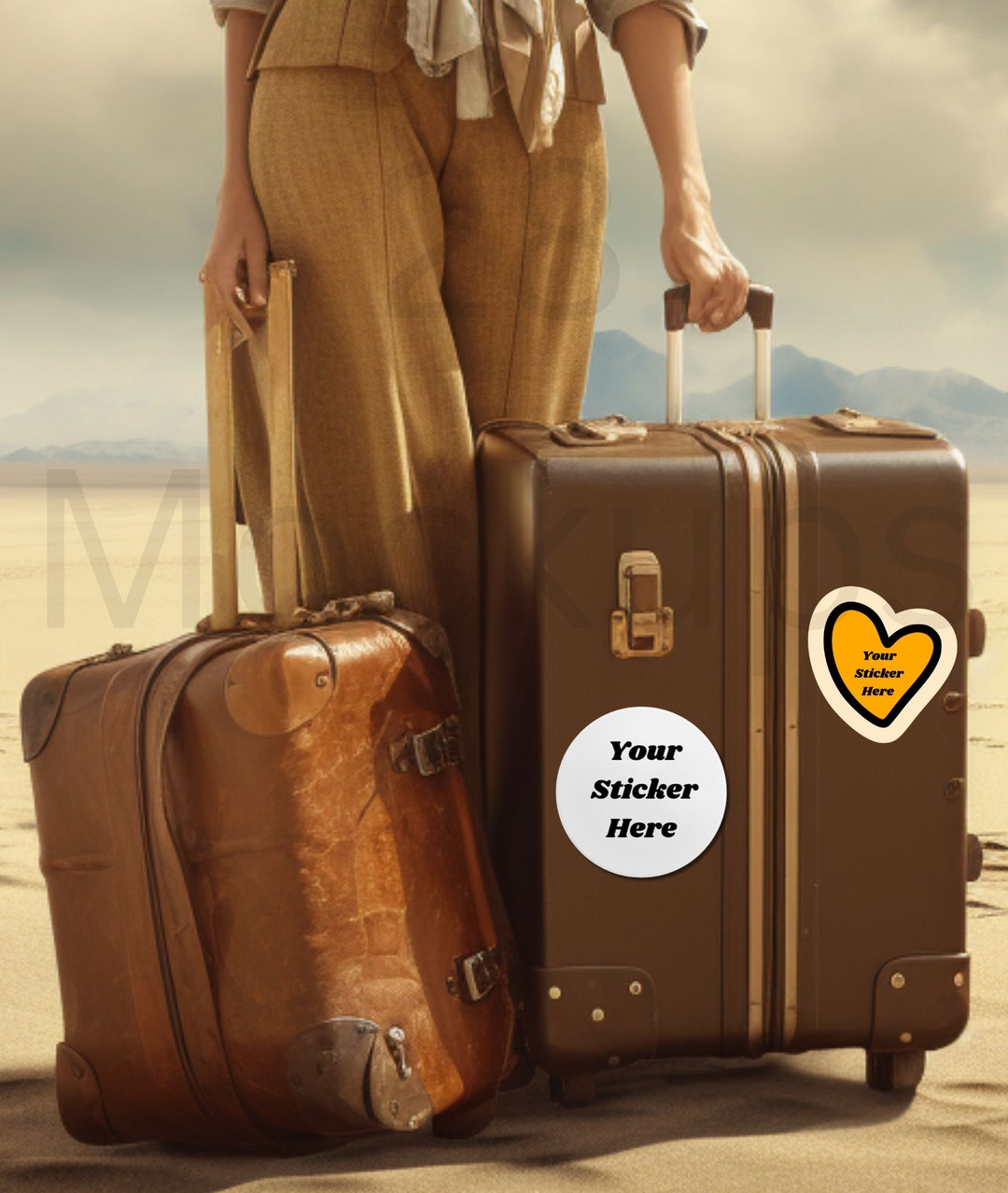 Sticker Mockup, Suitcase Sticker Mockup, School Sticker Mockup ...