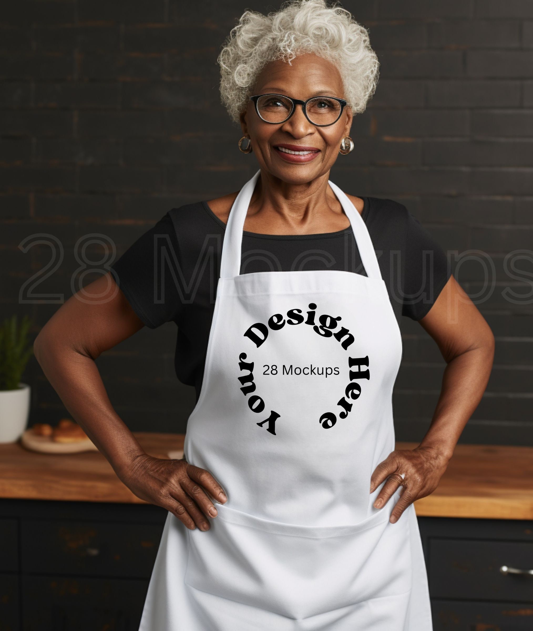 White Apron Mockup, Kitchen Apron Mockup, Cooking Apron Mockup, Barista ...