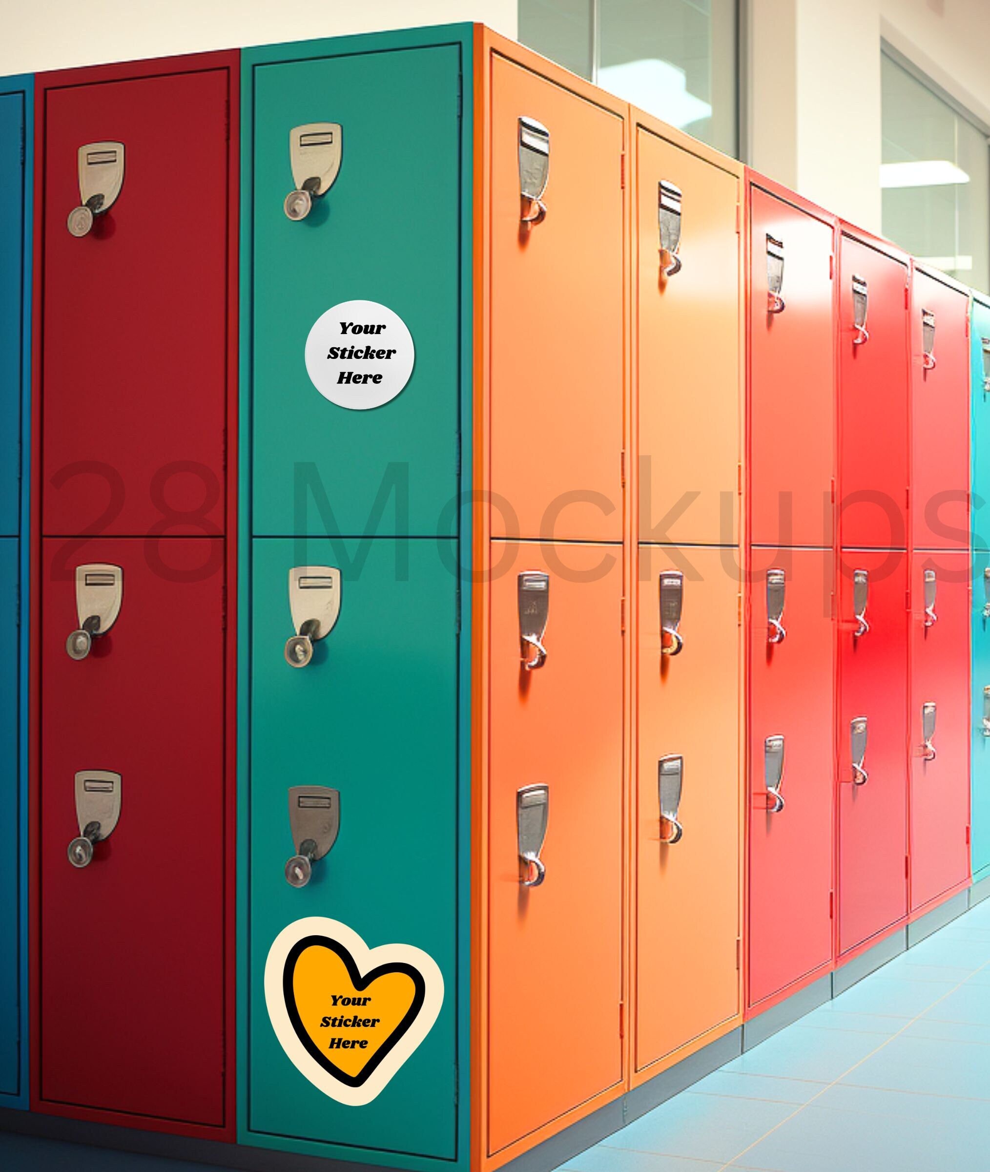 Sticker Mockup, School Locker Sticker Mockup, School Sticker Mockup ...