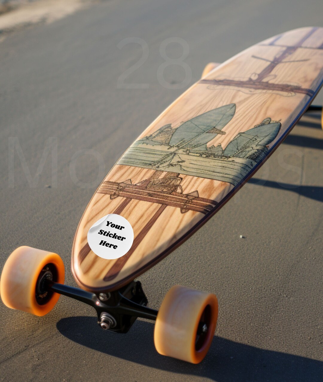 Sticker Mockup, Longboard Sticker Mockup, School Sticker Mockup ...