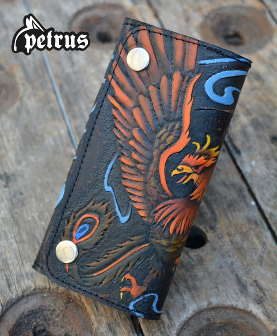 Biker Wallet Custom Phoenix Bird - Etsy