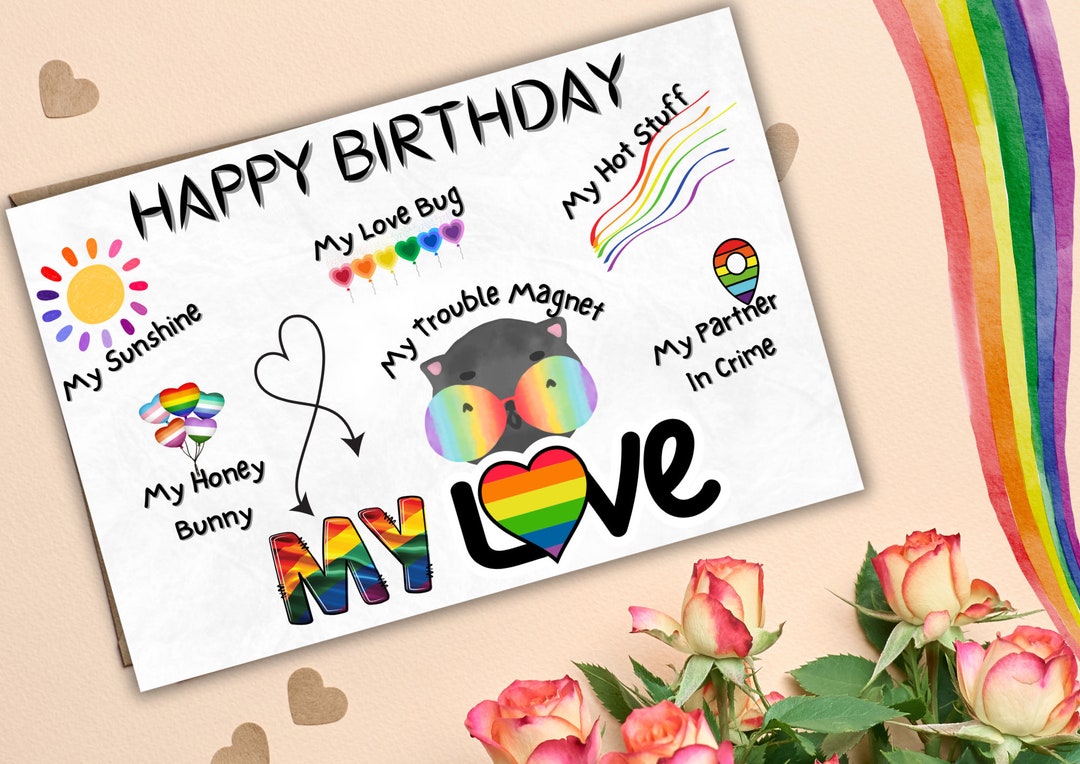 LGBTQ Birthday Celebration Card Colorful Birthday Card - Etsy