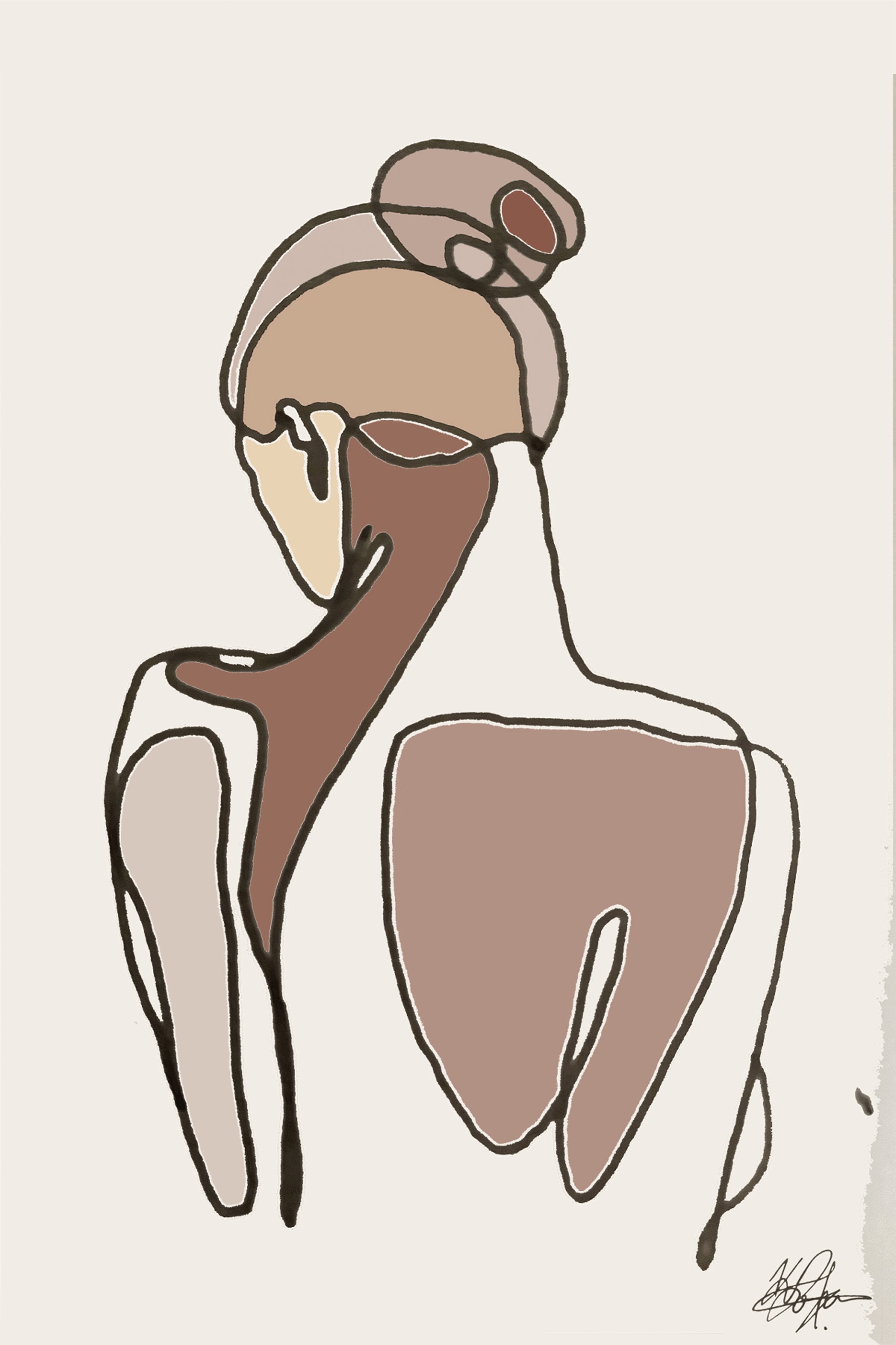 One Line Drawing Woman Body Woman One Line Art Abstract Etsy