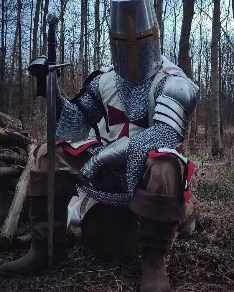 Medieval Knight Wearable Suit of Armor - Crusader Combat Full Body ...