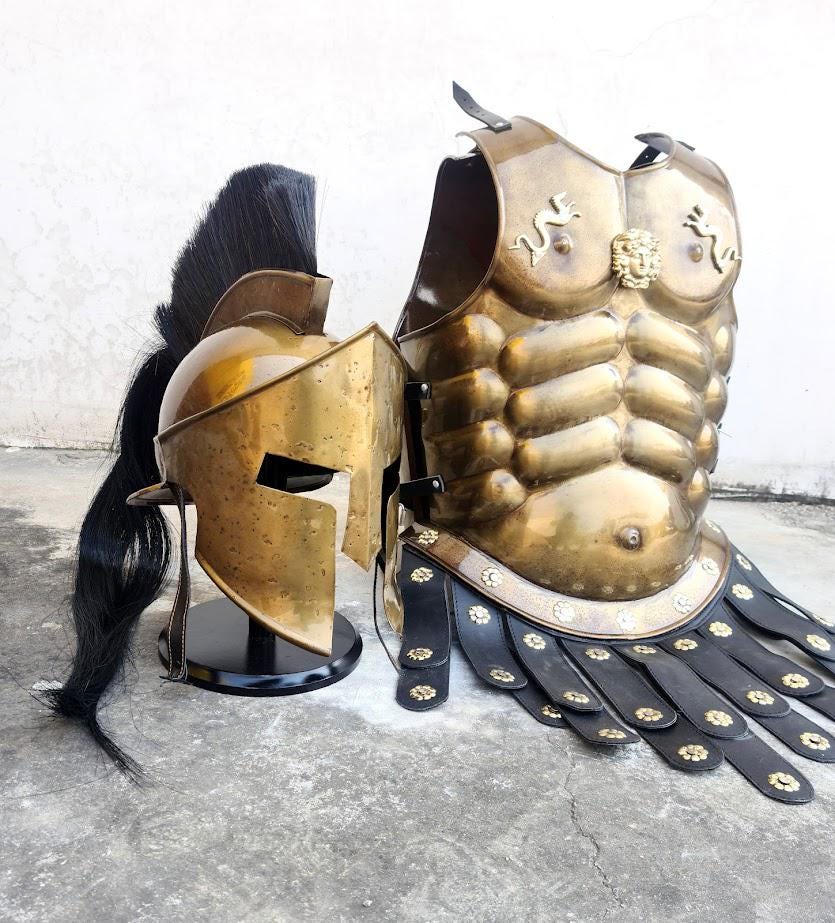 Spartan Warrior Costume Set – 300 Movie Greek Roman Armor | Muscle ...