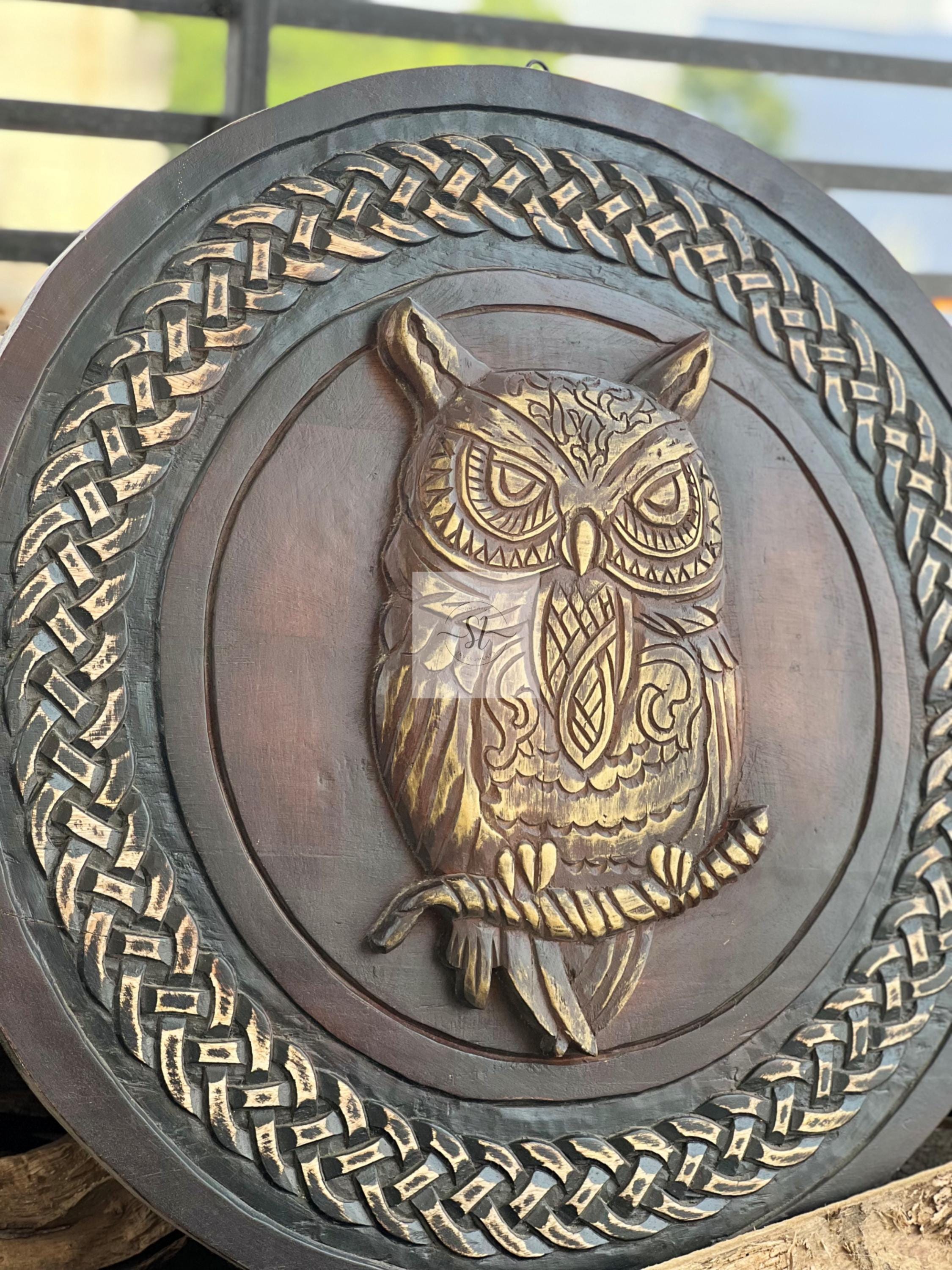 Viking Wooden Shield 24" | Handcrafted Norse Decor | Wall Art or ...
