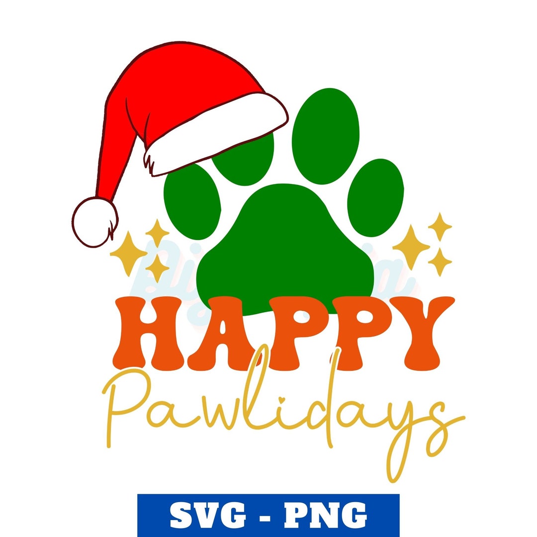 Happy Pawlidays Svg Png Retro Christmas Svg Png Christmas - Etsy