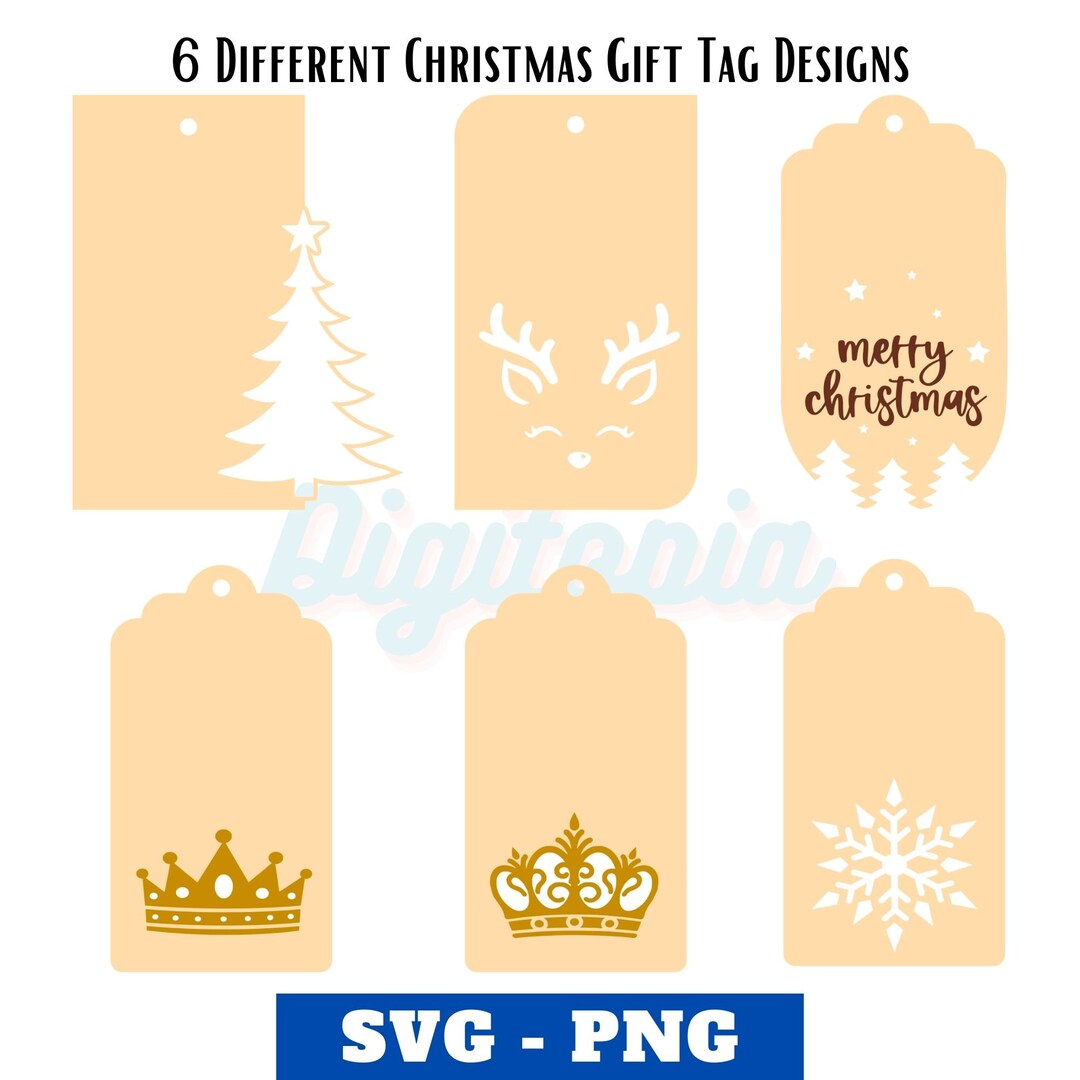 Christmas Gift Tag Templates SVG PNG Commercial Use Gift - Etsy