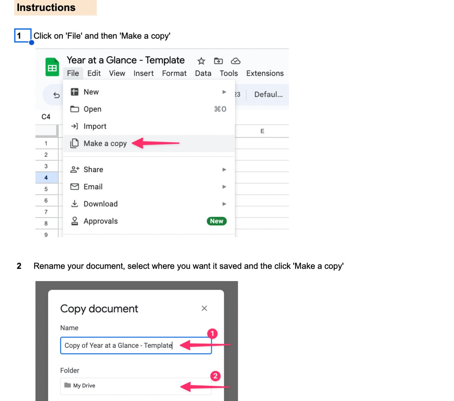 EDITABLE Year at Glance 2023/2024/2025/2026 Calendar Planner | Color or ...