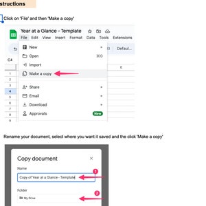 EDITABLE Year at Glance 2023/2024/2025/2026 Calendar Planner | Color or ...