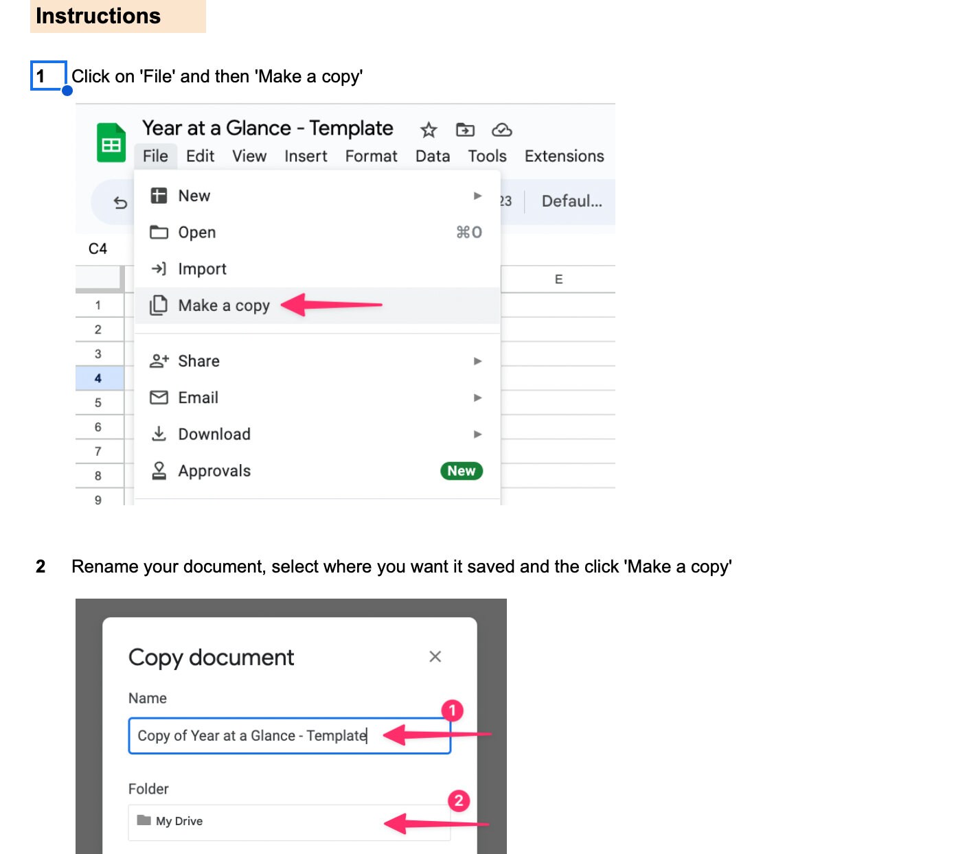 EDITABLE Year at Glance 2023/2024/2025/2026 Calendar Planner | Color or ...