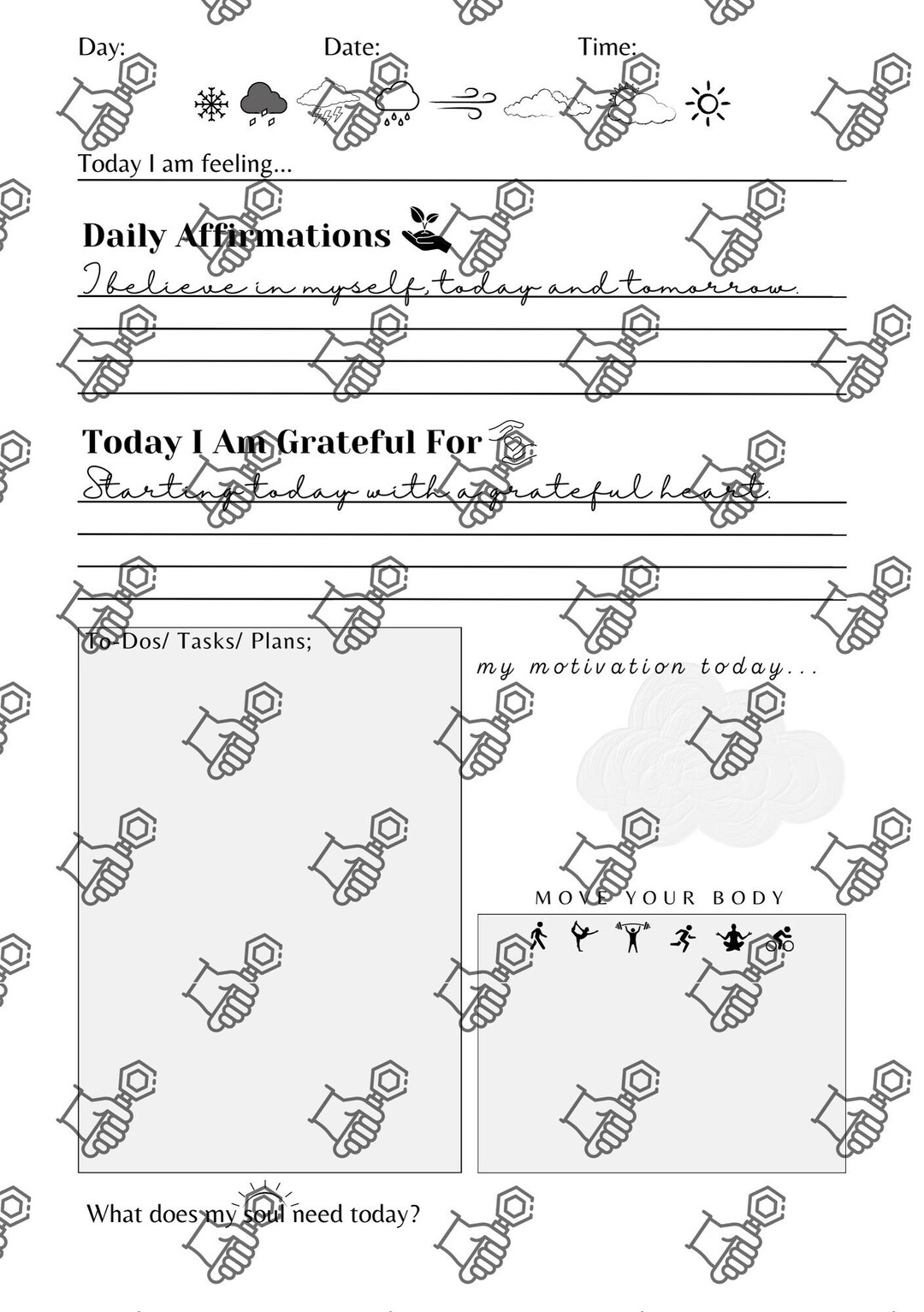 Morning Journal Page Printable - Etsy