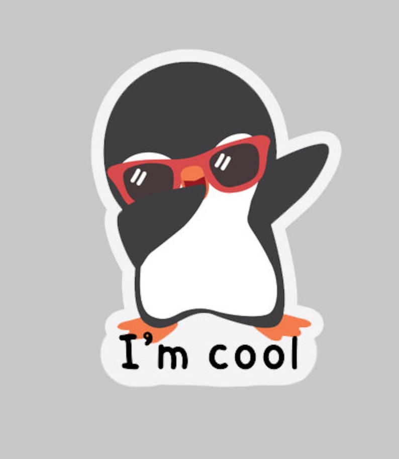 I'm Cool Stickers, Glossy, Matte, Cute Cat, Cute Turle, Cute Dog, Cute ...