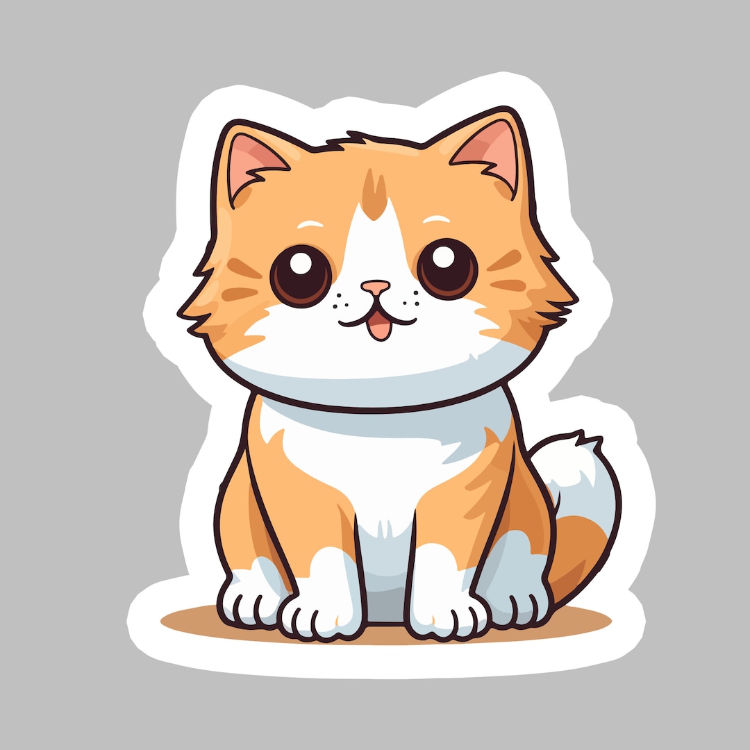 Cute Cat Stickers - Etsy