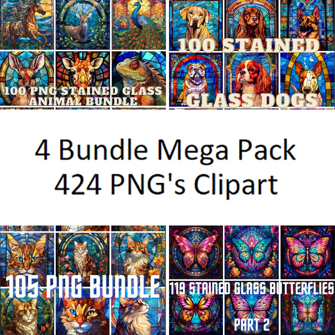 4 Bundle Mega Pack - 424 Png's Clipart High-resolution Digital Download ...