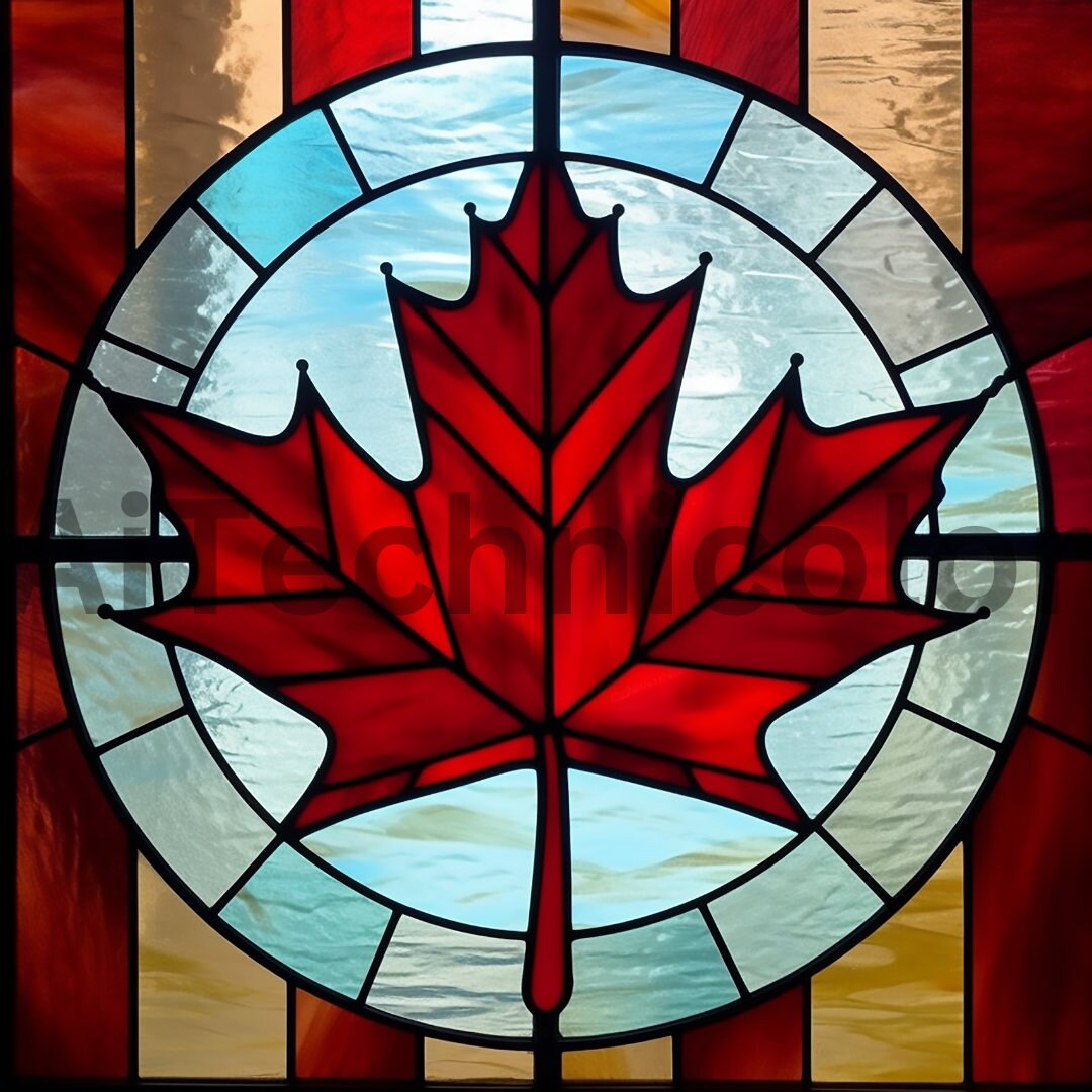 31 Stained Glass Canadian Maple Leaf Bundle Clipart PNG High-resolution ...