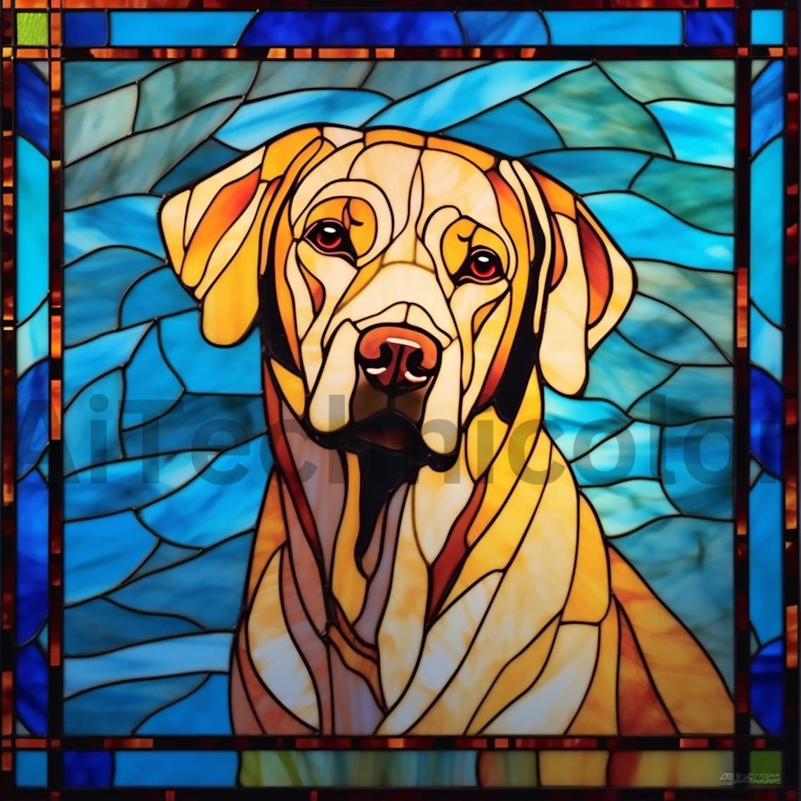 100 Stained Glass Dog Bundle 20 Different Breeds Clipart PNG High ...