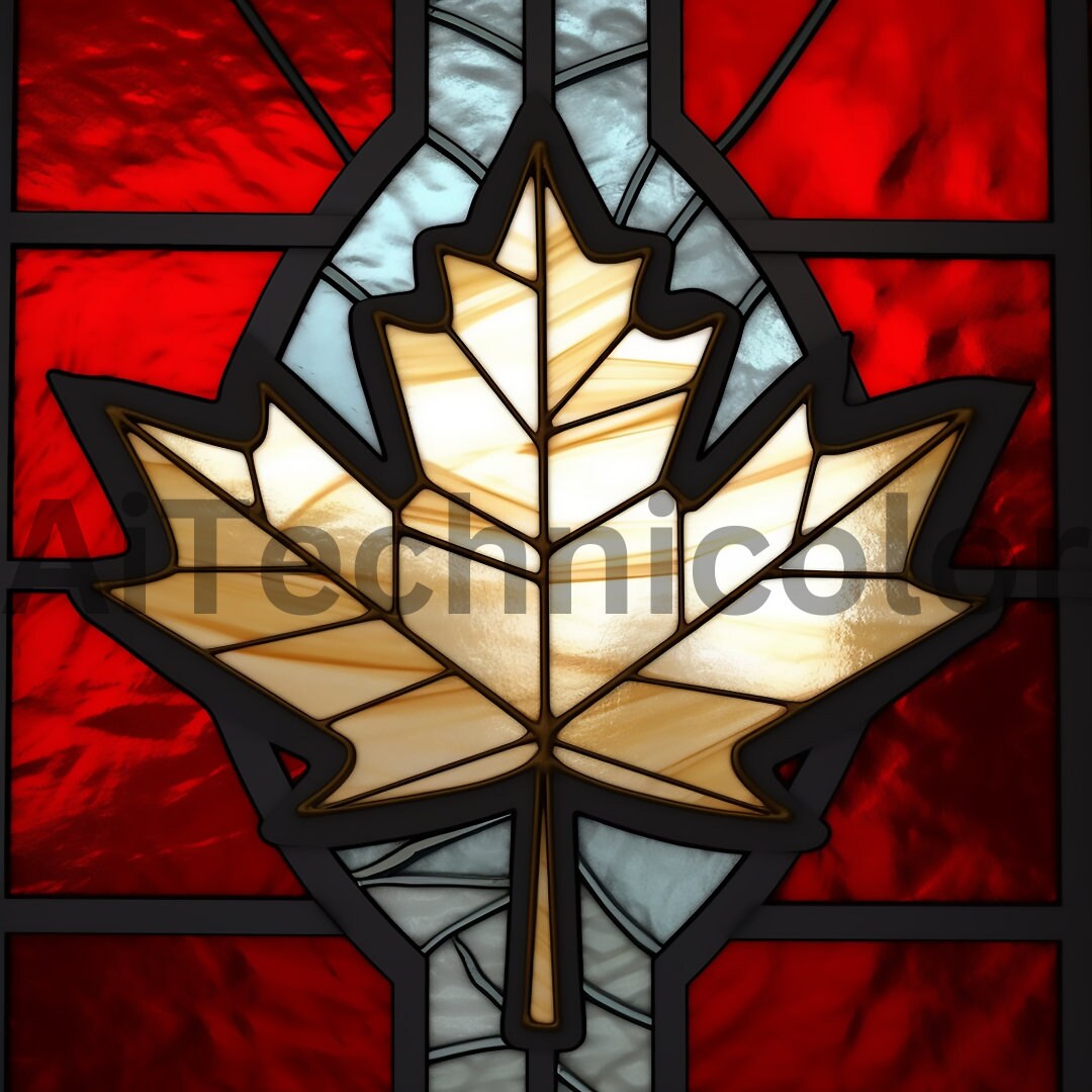 31 Stained Glass Canadian Maple Leaf Bundle Clipart PNG - Etsy