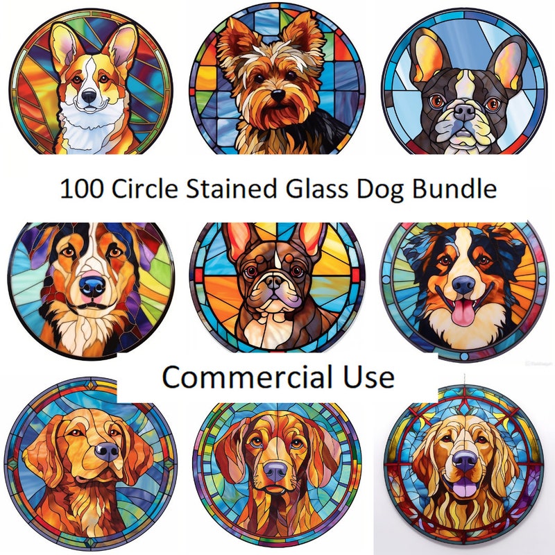Stained Glass Dogs - Etsy