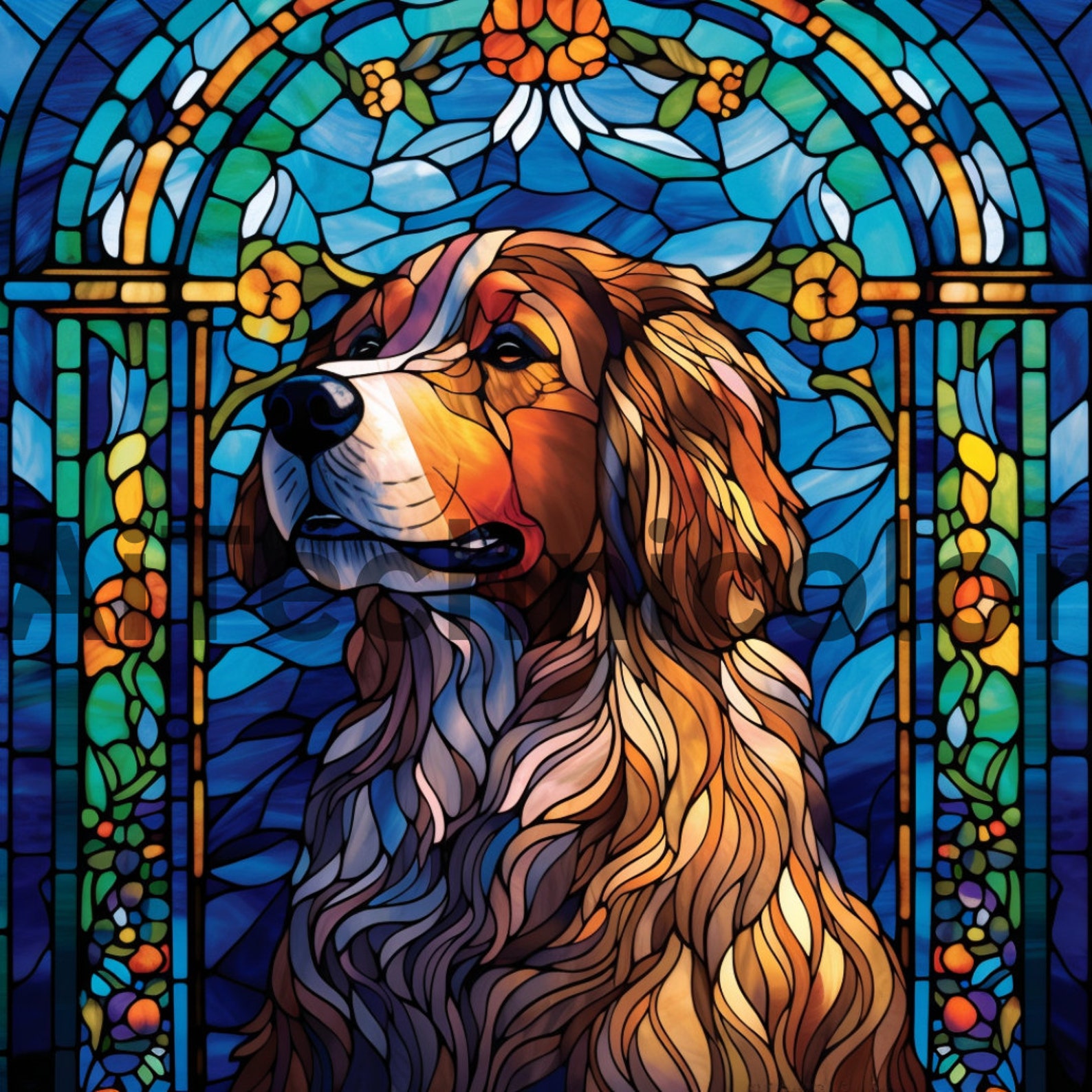 105 Stained Glass Dog Bundle Clipart PNG High-resolution Digital ...
