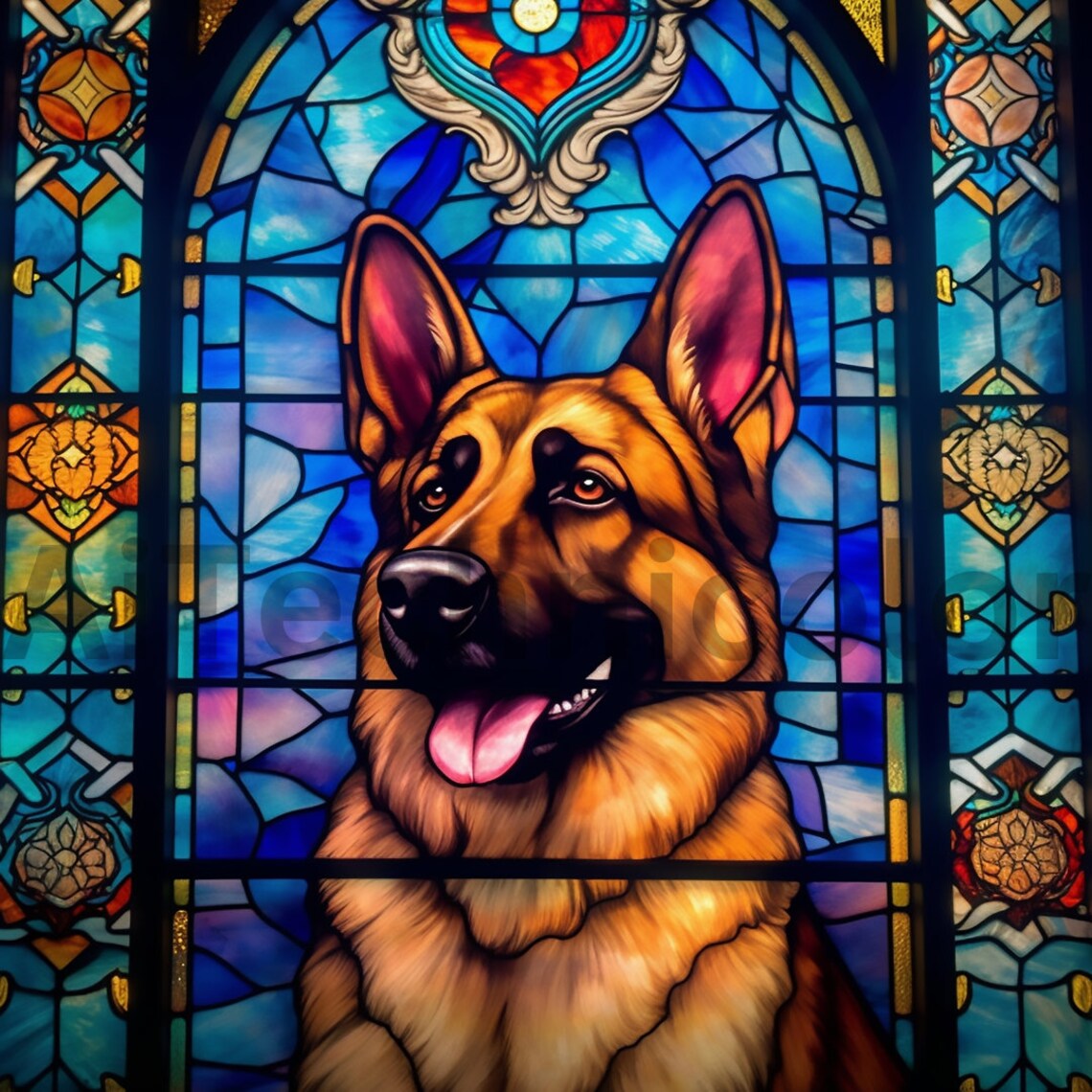 100 Stained Glass Dog Bundle 20 Different Breeds Clipart PNG High ...