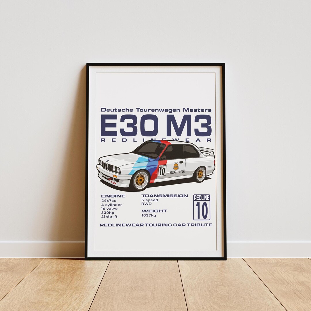 Bmw E30 DTM Poster Dtm Legends Tribute Artprint Wall Art Wall ...