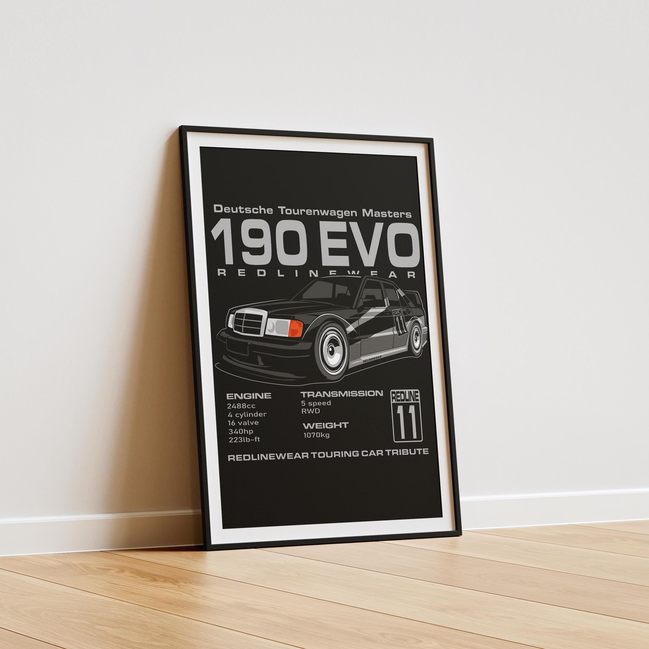 Mercedes 190 E DTM Poster Dtm Legends Tribute Artprint Wall Art - Etsy