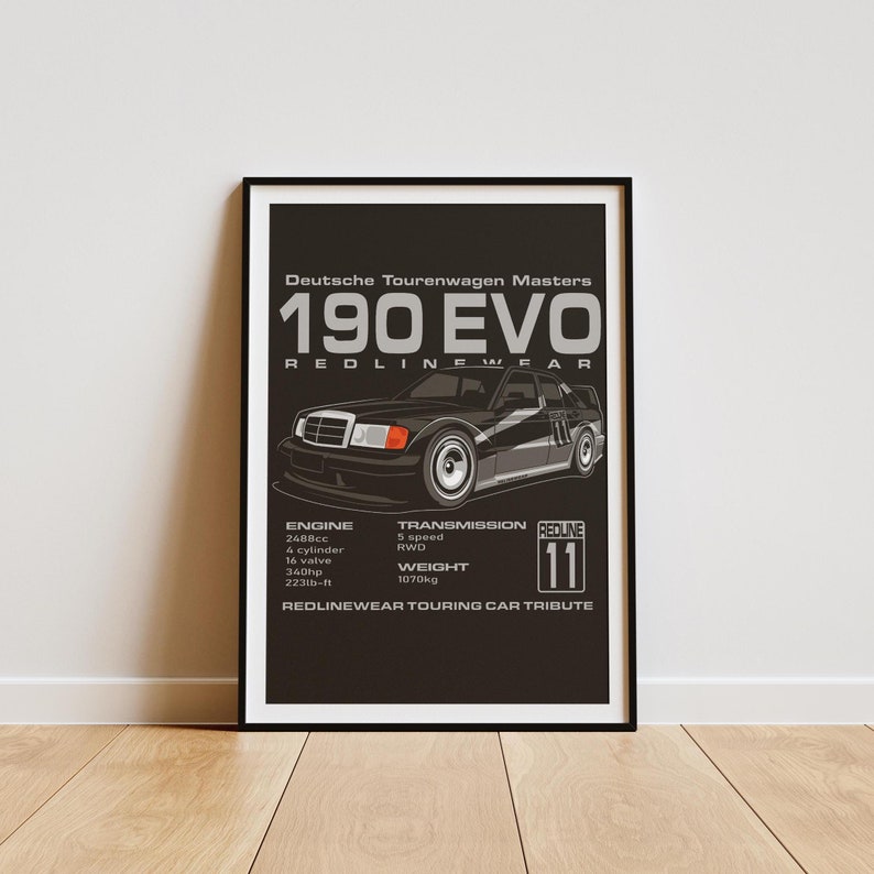 Mercedes 190 E DTM Poster Dtm Legends Tribute Artprint Wall Art - Etsy