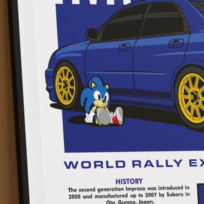 Subaru Impreza Wrx Sti Poster Redliwear Artprint Wall Art Wall ...