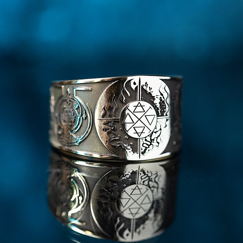 Elemental Alchemy Ring of Creation: Uniting Life Death and - Etsy