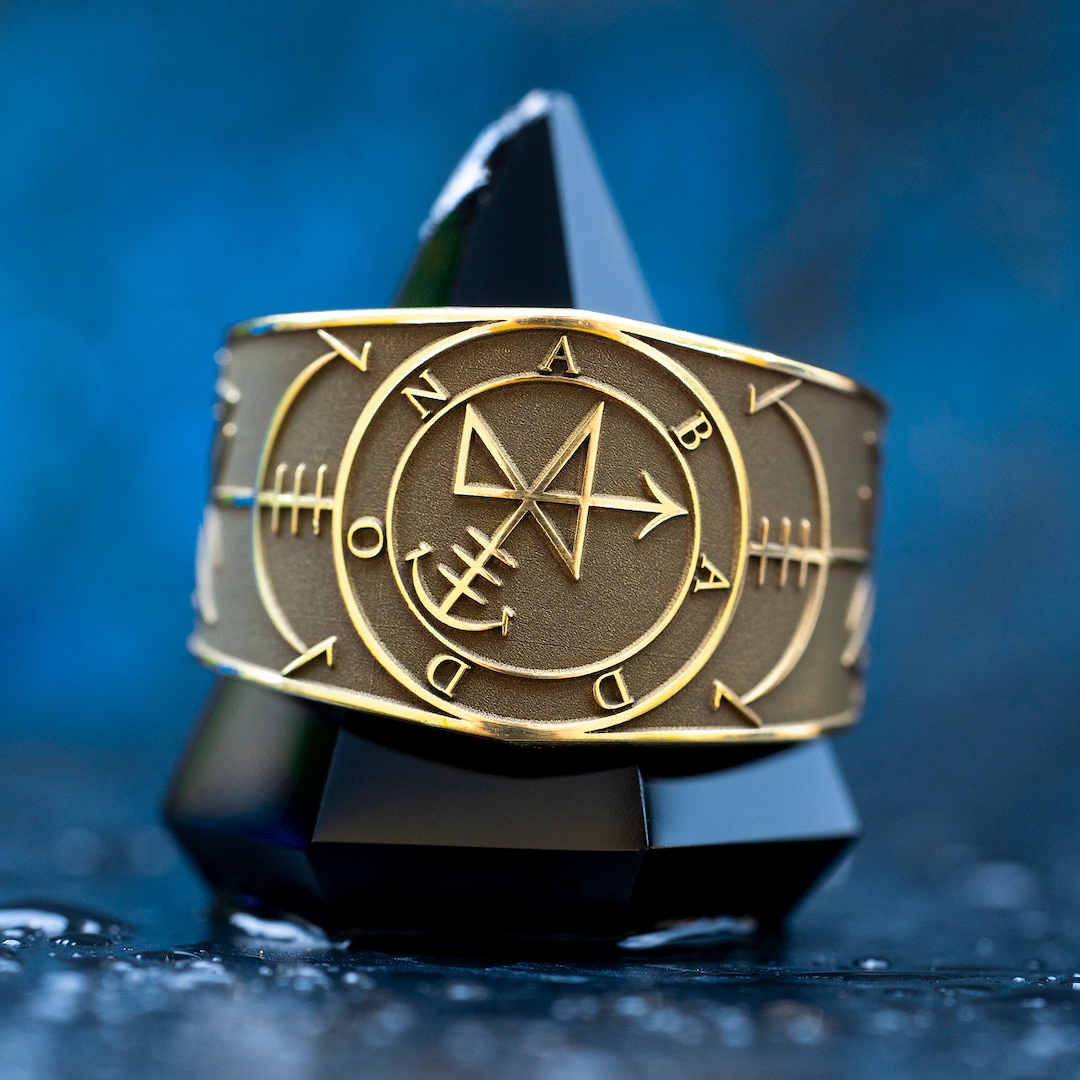 Abaddon Sigil Brass Ring: Apollyon Occult Adjustable Band - Etsy