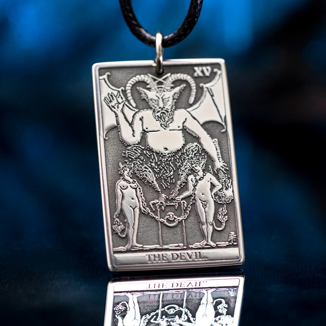 The Devil Major Arcana Tarot Card Pendant | Occult Accessories ...