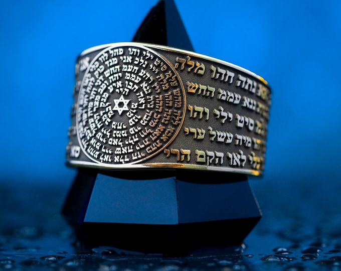 Silver 72 Names of God Ring, Kabbalah Ring, Swarovski Ring, Jewish ...