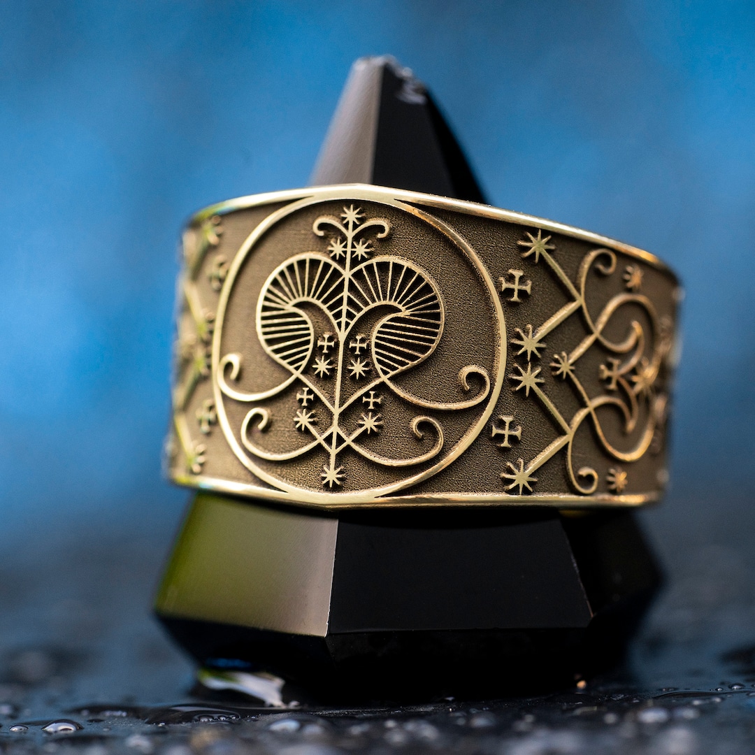 Oshun Ring: Goddess of Love and Prosperity, Veve Amulet, Yoruba Voodoo ...