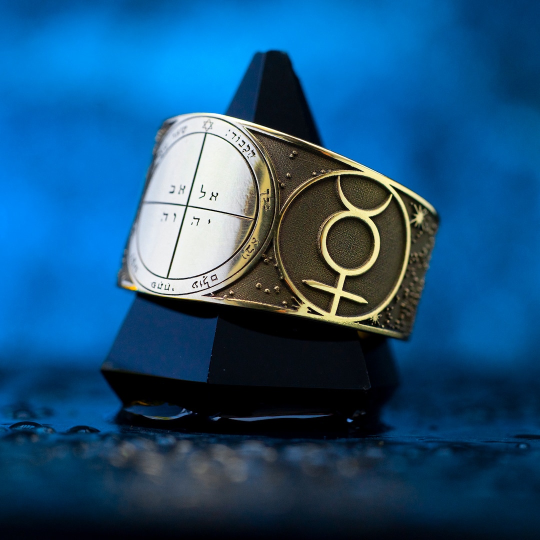 Goetia Fifth Pentacle of the Mercury Holy Planetary Seal of Solomon Kabbalah Amulet Adjustable ...