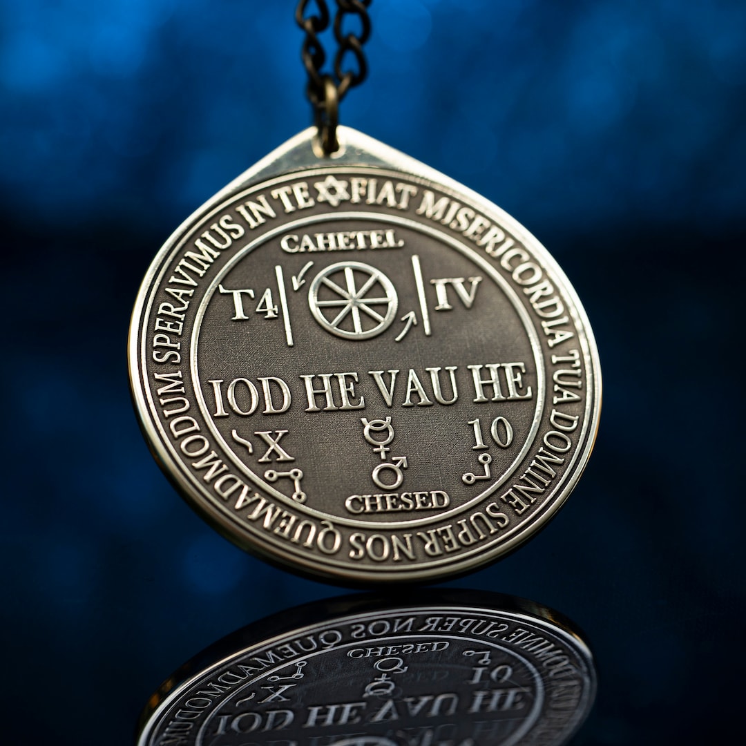 Archangel Cahetel Fortune Seal Iod He Vau He Solomon Kabbalah Amulet Pendant Occult Magic Goetia ...