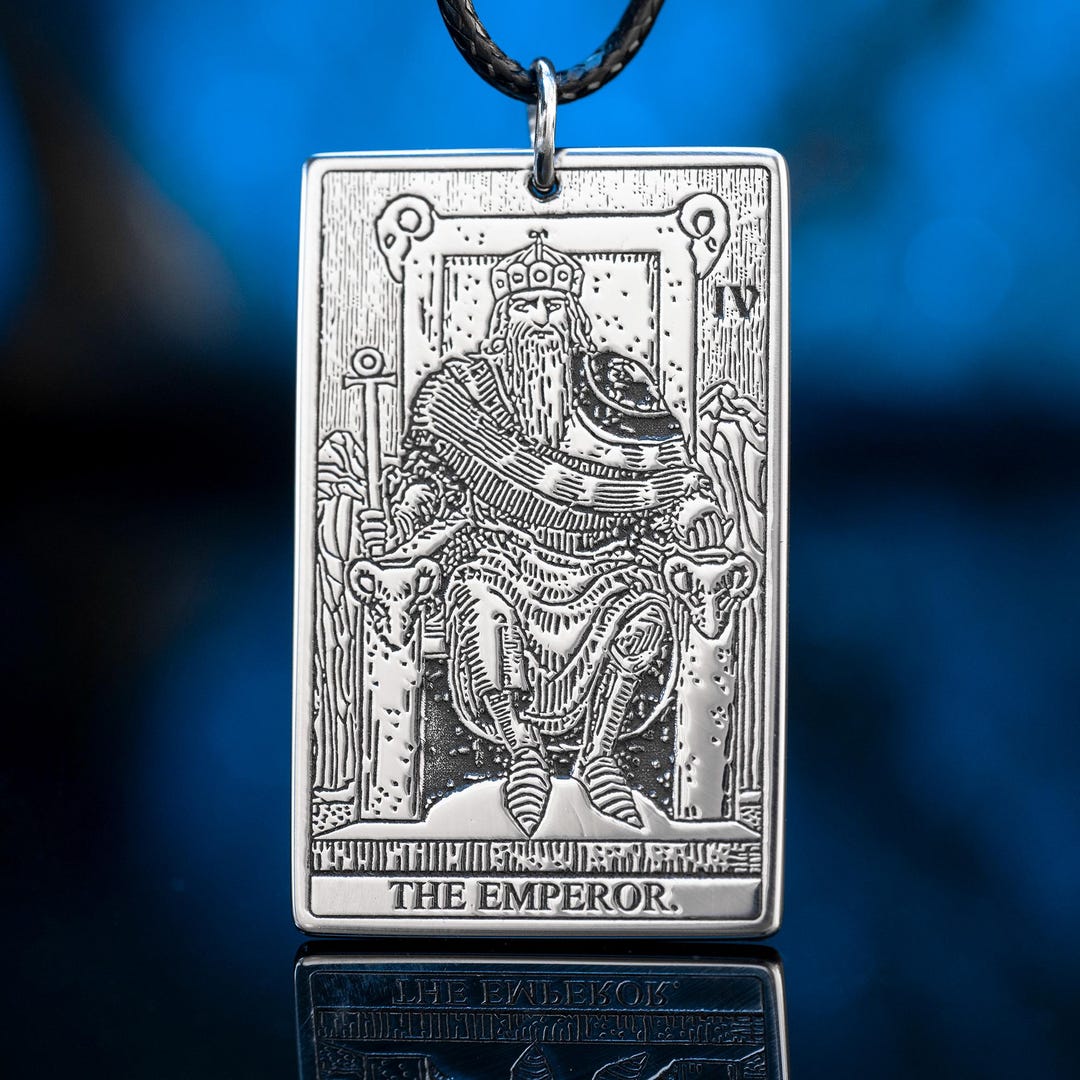 The Emperor Tarot Card Pendant: Stainless Steel Kabbalah Amulet - Etsy