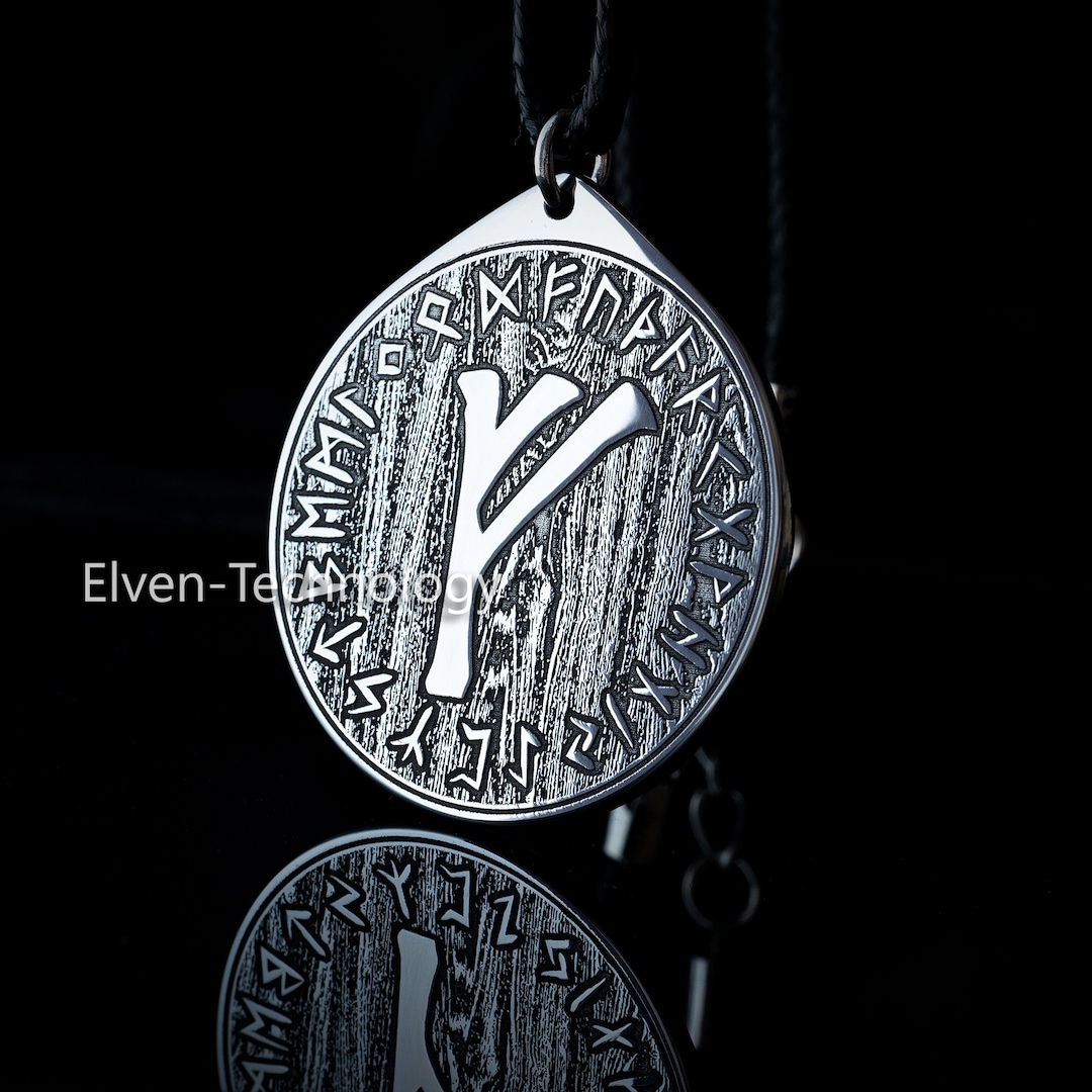 Fehu Rune Pendant - Viking Wealth, Wheel of Universe North Celtic ...