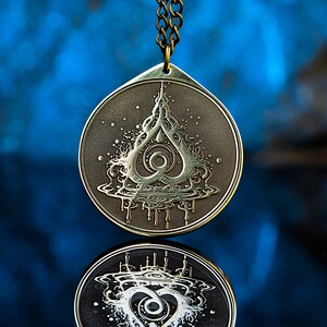 Alchemy Water Symbol Pendant: Purification Amulet, Occult Talisman - Etsy